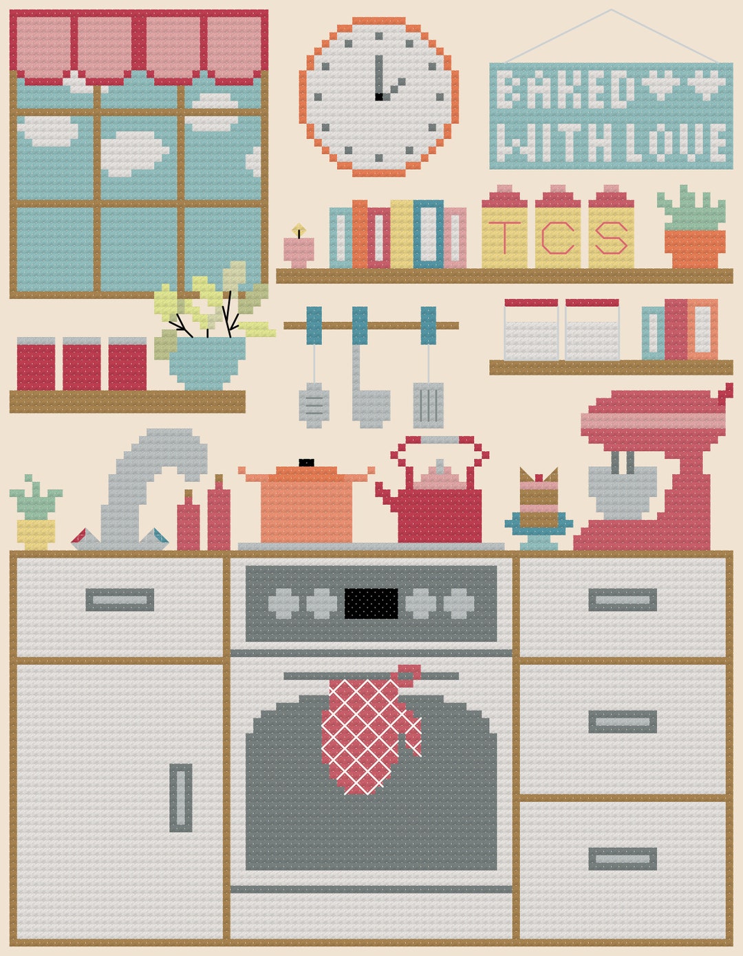 Kitchen Cross Stitch PDF Pattern - Etsy