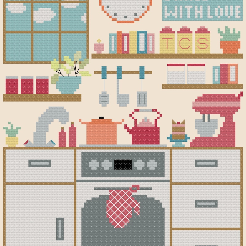 Kitchen Cross Stitch - Etsy