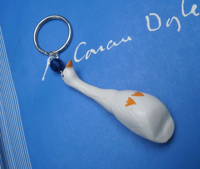 Sherlock Holmes Key Ring Blue Carbuncle and Goose Key Chain Fob - Etsy