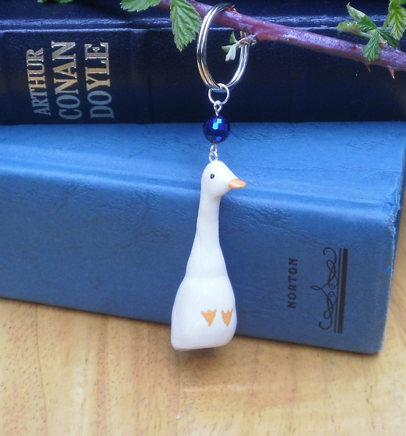 Sherlock Holmes Key Ring Blue Carbuncle and Goose Key Chain Fob - Etsy
