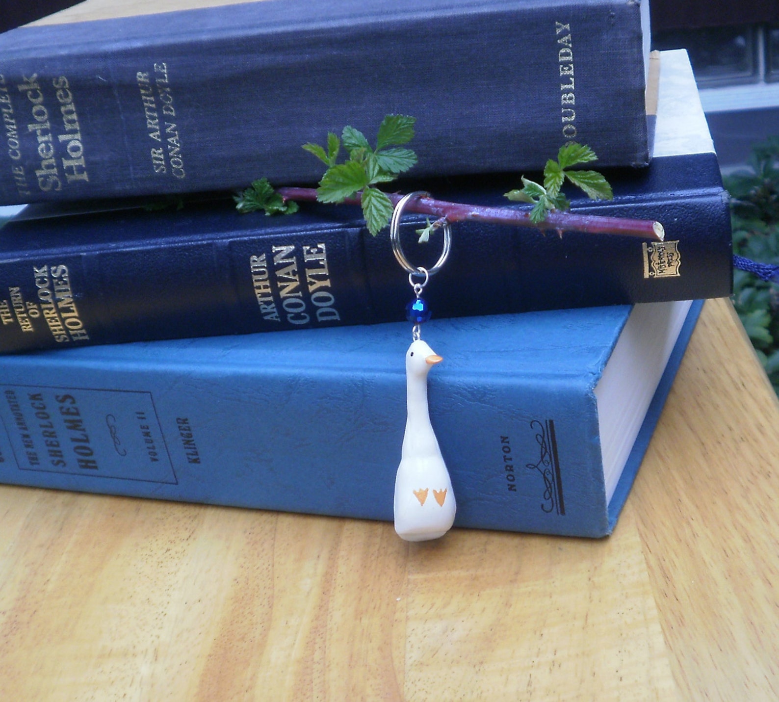 Sherlock Holmes Key Ring Blue Carbuncle and Goose Key Chain Fob - Etsy