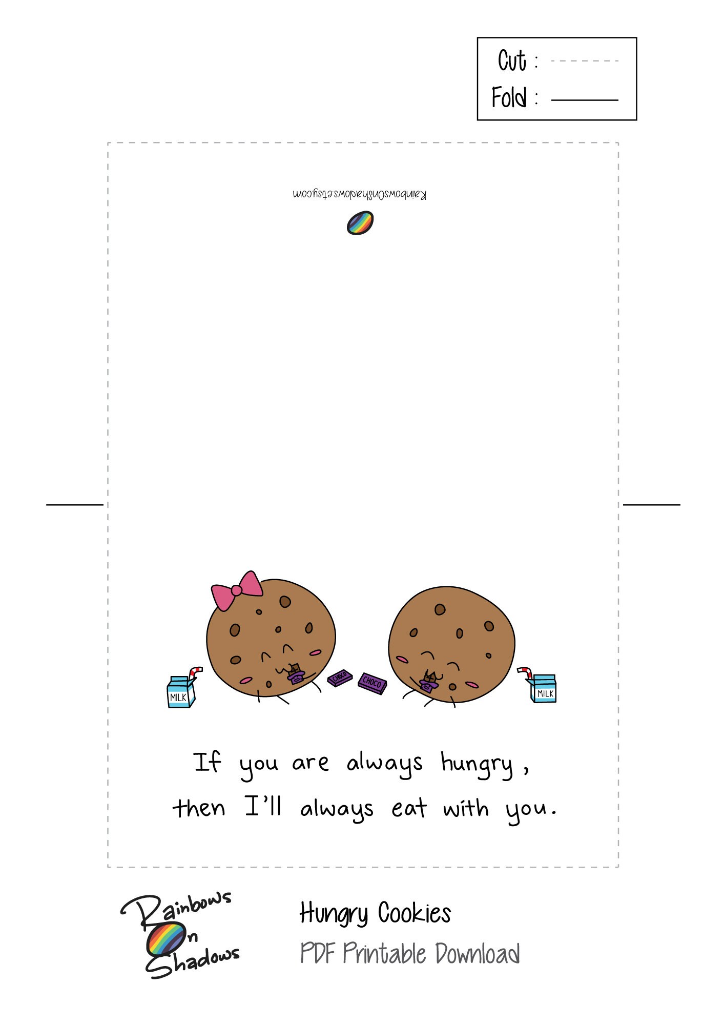 Printable Silly Doodle Card - Cookie Won't Let Cookie Eat Alone ...