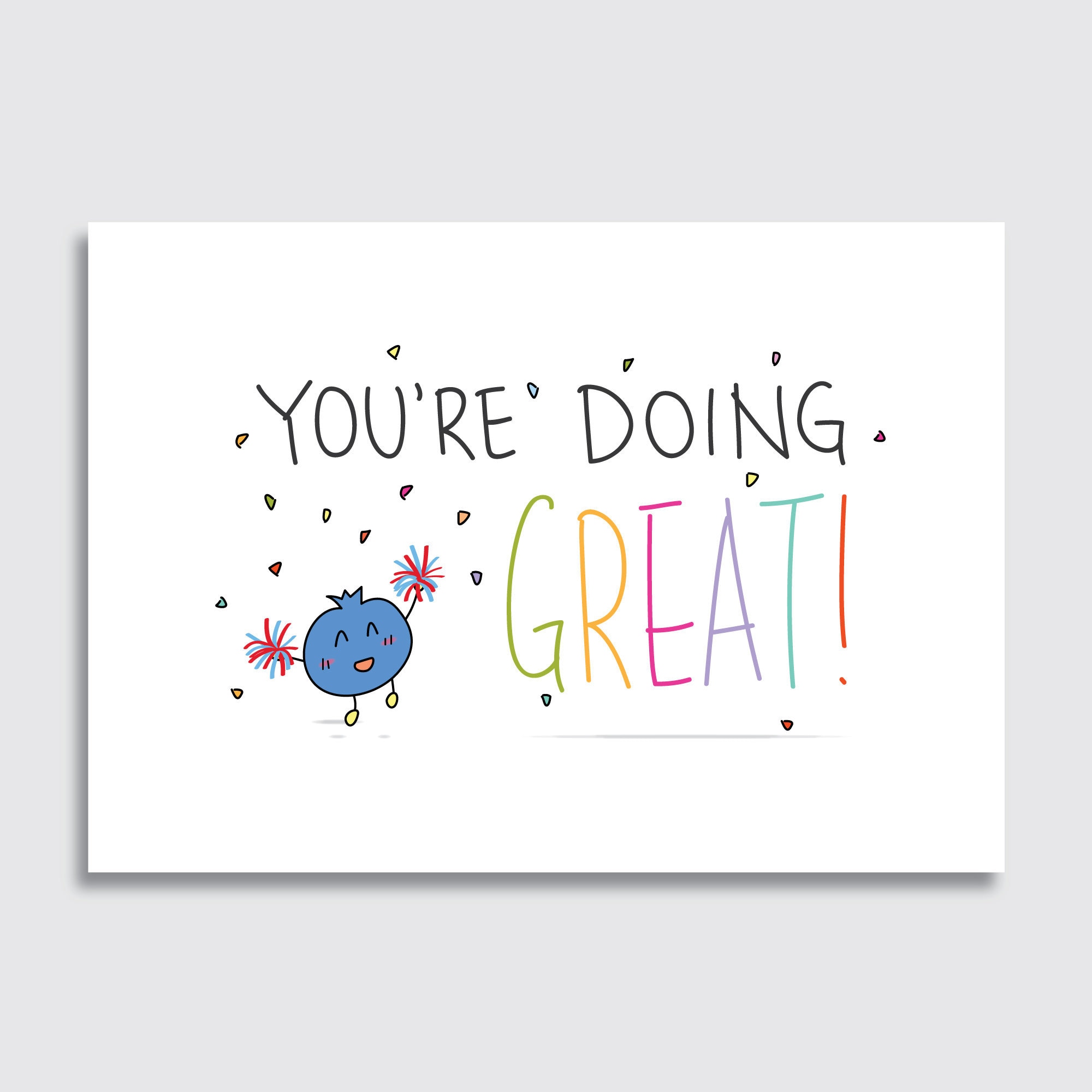 Cute Printable Encouraging A6 Card - You Are Doing Great! - Cheerful ...