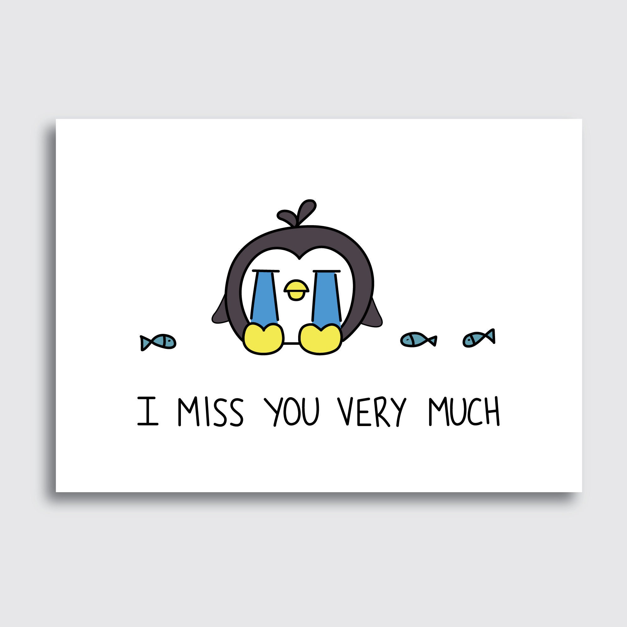 Printable Missing You A6 Cards I Miss You Very Much Cute Etsy Uk