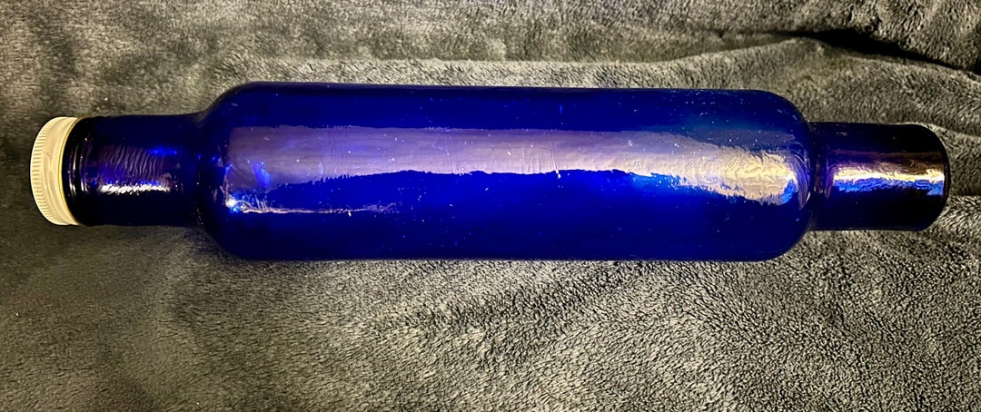 Vintage Cobalt Blue Glass Rolling Pin 13.75” - Etsy