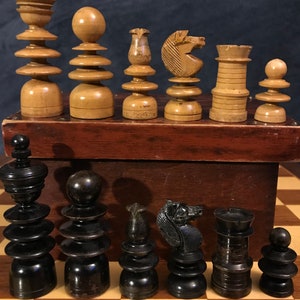 Antique St George Chess Set & Box 3.75” Kings England - Etsy