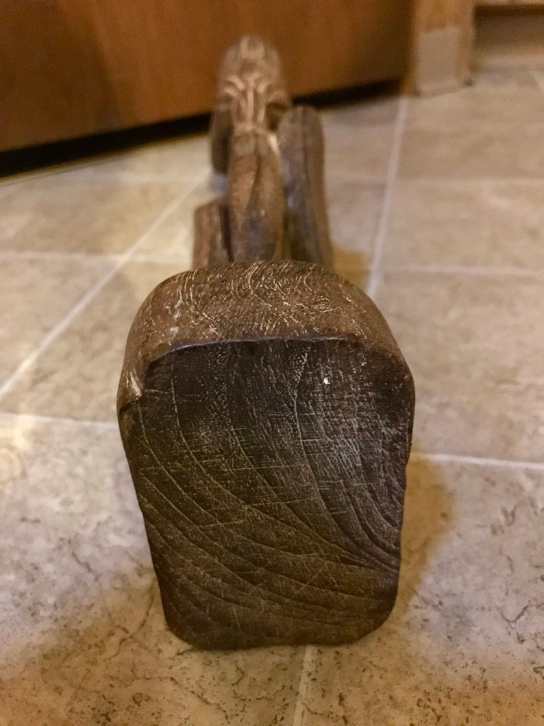 Exceptional Carved Wood Asian Borneo Dayak Kalimantan Tribal Male ...