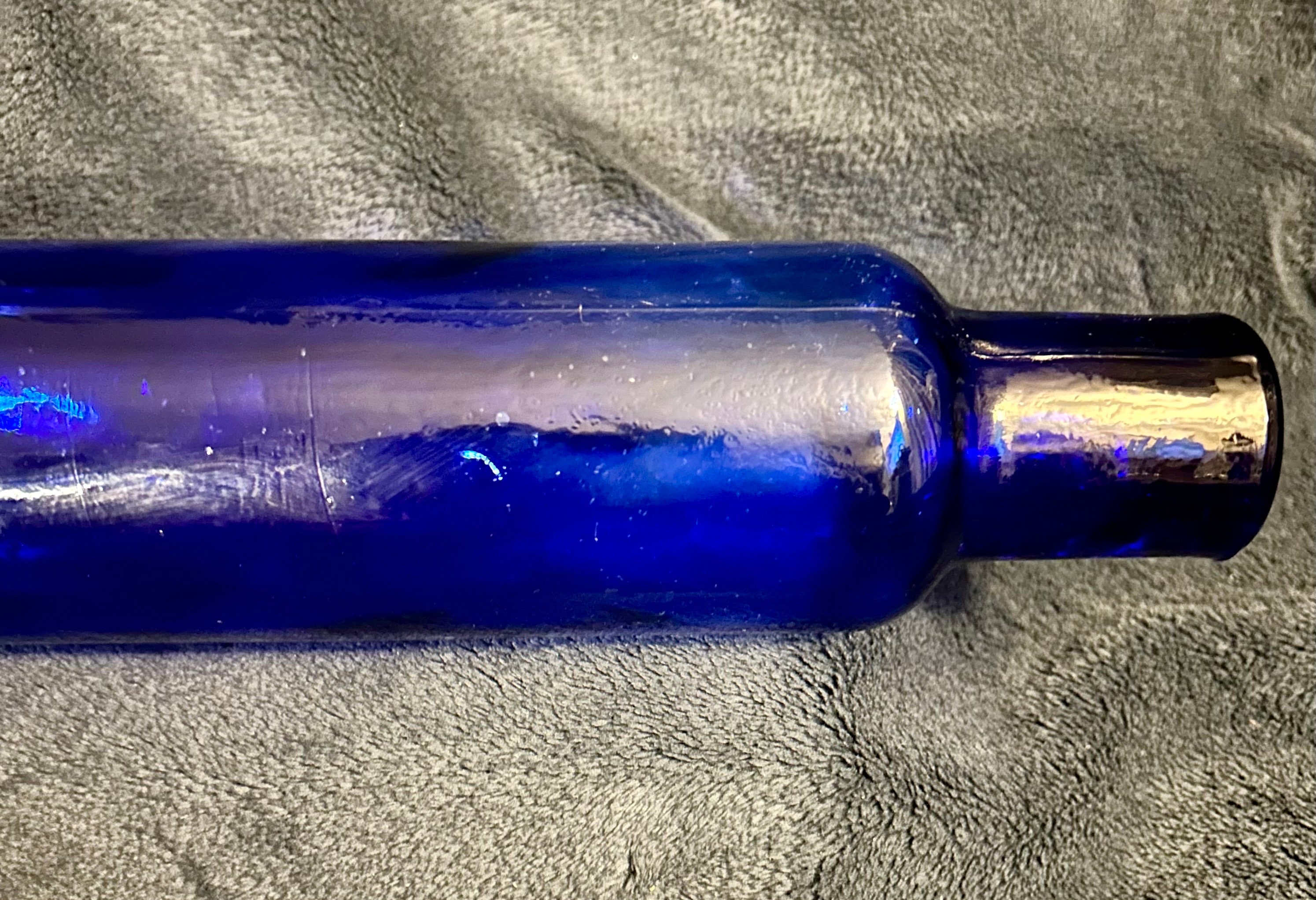 Vintage Cobalt Blue Glass Rolling Pin 13.75” - Etsy