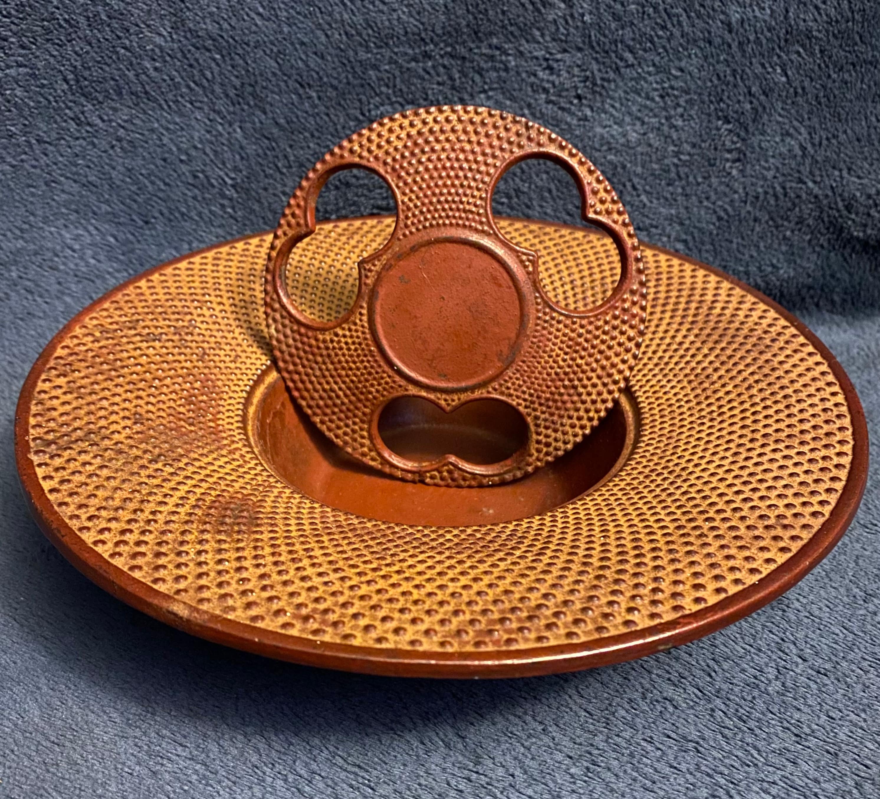 Vintage Japanese Cast Iron Hibachi Incense Burner Censer Pot Ashtray W ...