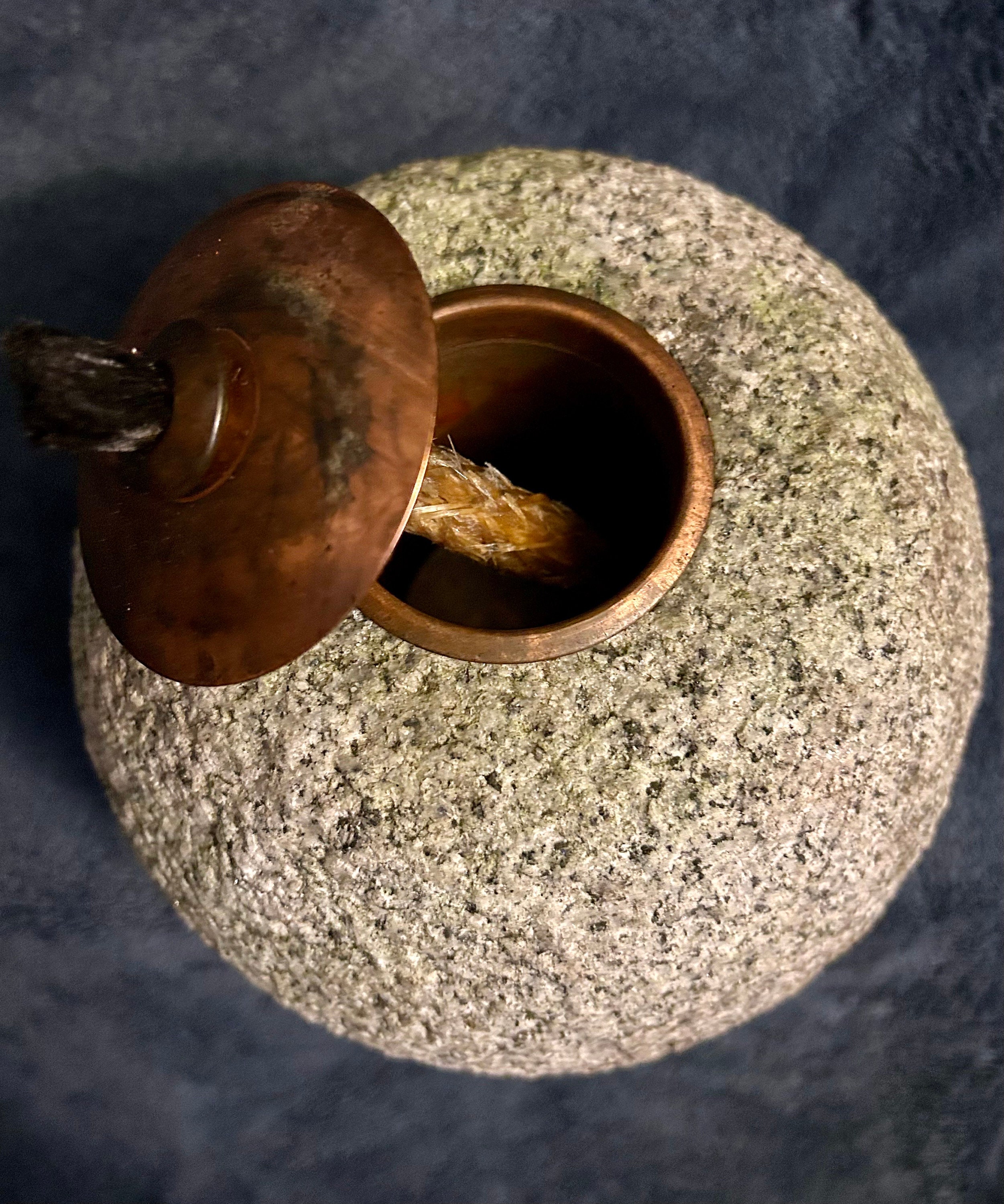 Vintage Unpolished Granite Stone Hand Carved Oil Lamp 6.25 15 - Etsy