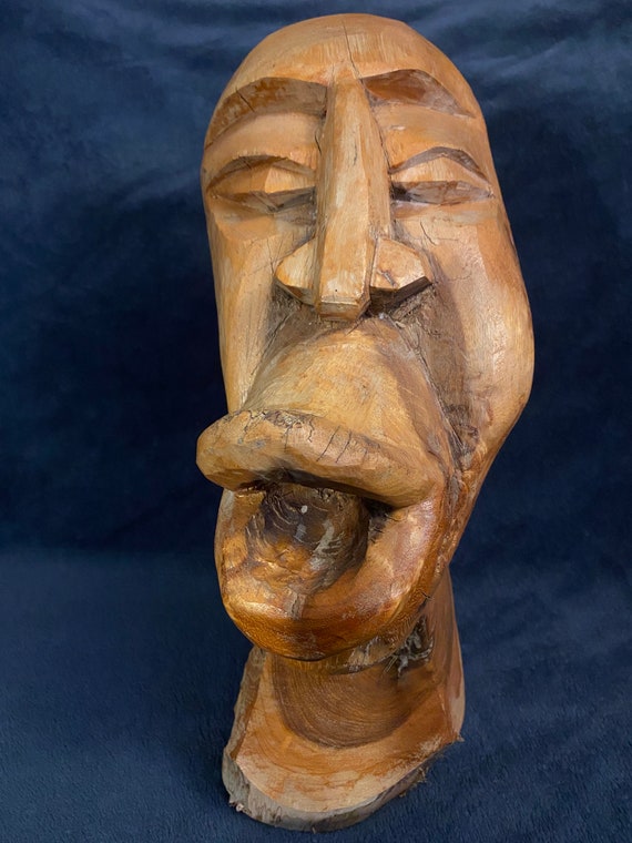 Early 20th-C Hand Carved Yellow Wood Oceanic Moai Rapa Nui | Etsy