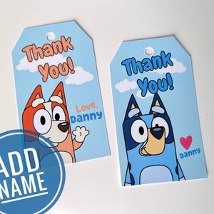Bluey Inspired Themed Party Favors, Blue Inspired Birthday, Blue Tags ...