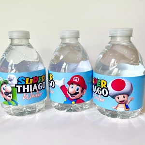 Super Mario Water Labels, Super Mario Birthday, Super Mario Water ...