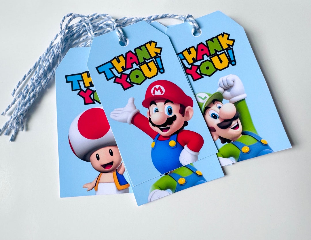 Mario Themed Party Favors, Super Mario Inspired Birthday, Mario Tags ...