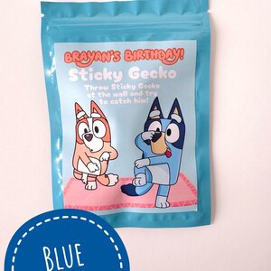Sticky Gecko Party Favors, Sticky Gecko Bluey Birthday, Blue Party ...