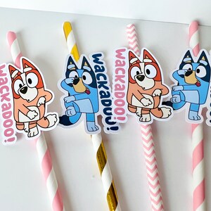 Straws Party, Bluey Party, Bingo Birthday, Bluey Decoration, Bluey ...