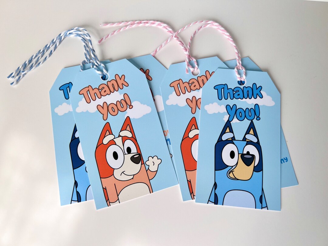 Bluey Inspired Themed Party Favors, Blue Inspired Birthday, Blue Tags ...