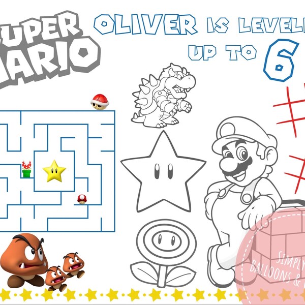 Super Mario Bros Coloring Page - Etsy