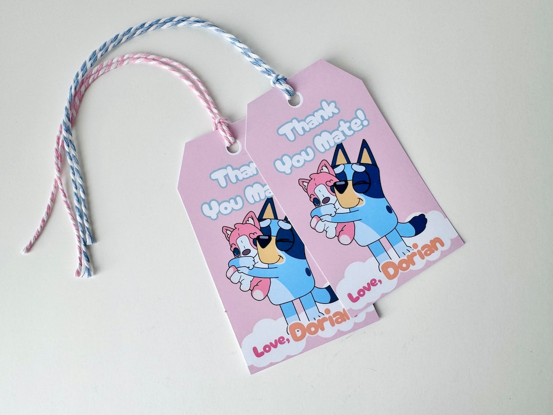 Bluey Inspired Themed Party Favors, Blue Inspired Birthday, Blue Tags ...