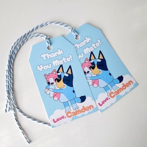 Bluey Inspired Themed Party Favors, Blue Inspired Birthday, Blue Tags ...