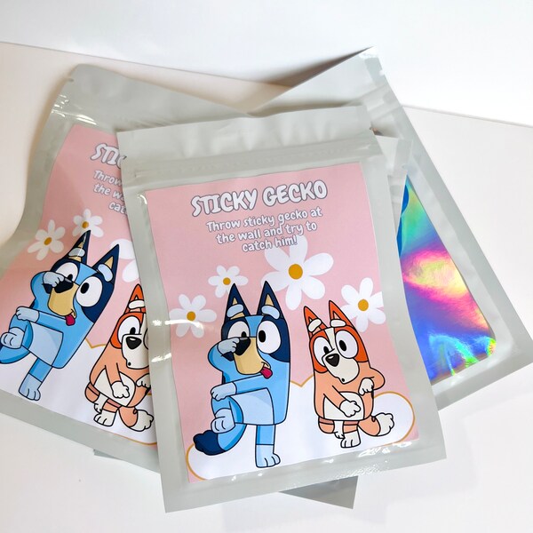 Sticky Gecko Label Bluey - Etsy