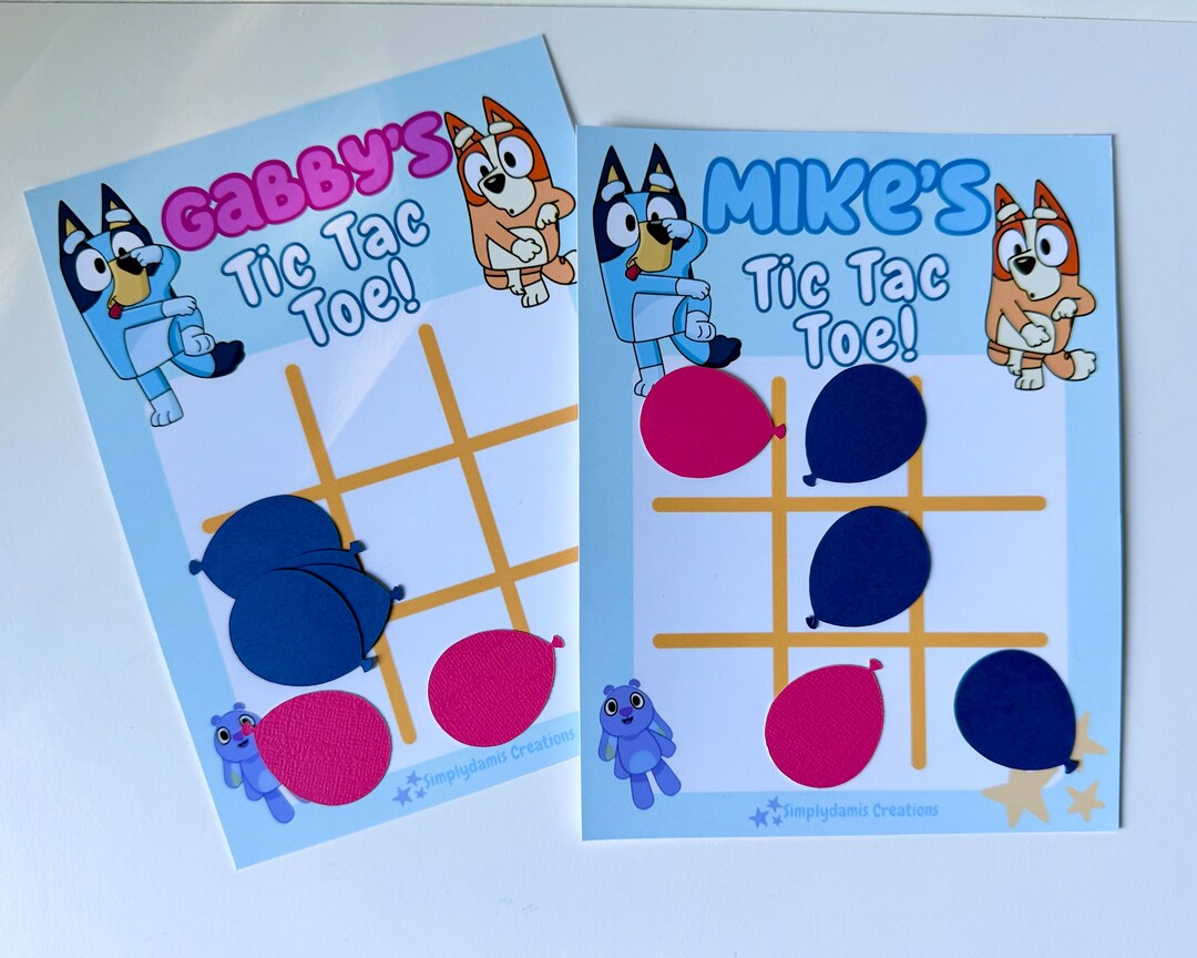 Tic Tac Toe Party Favors, Bluey Themed Party Favors, Bluey Birthday ...