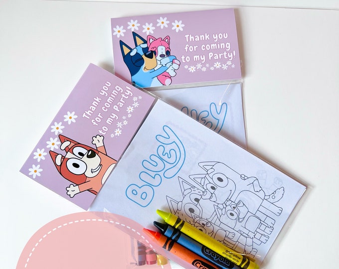 Party Favors, Bluey Themed Party Favors, Bluey Birthday, Bluey Coloring ...