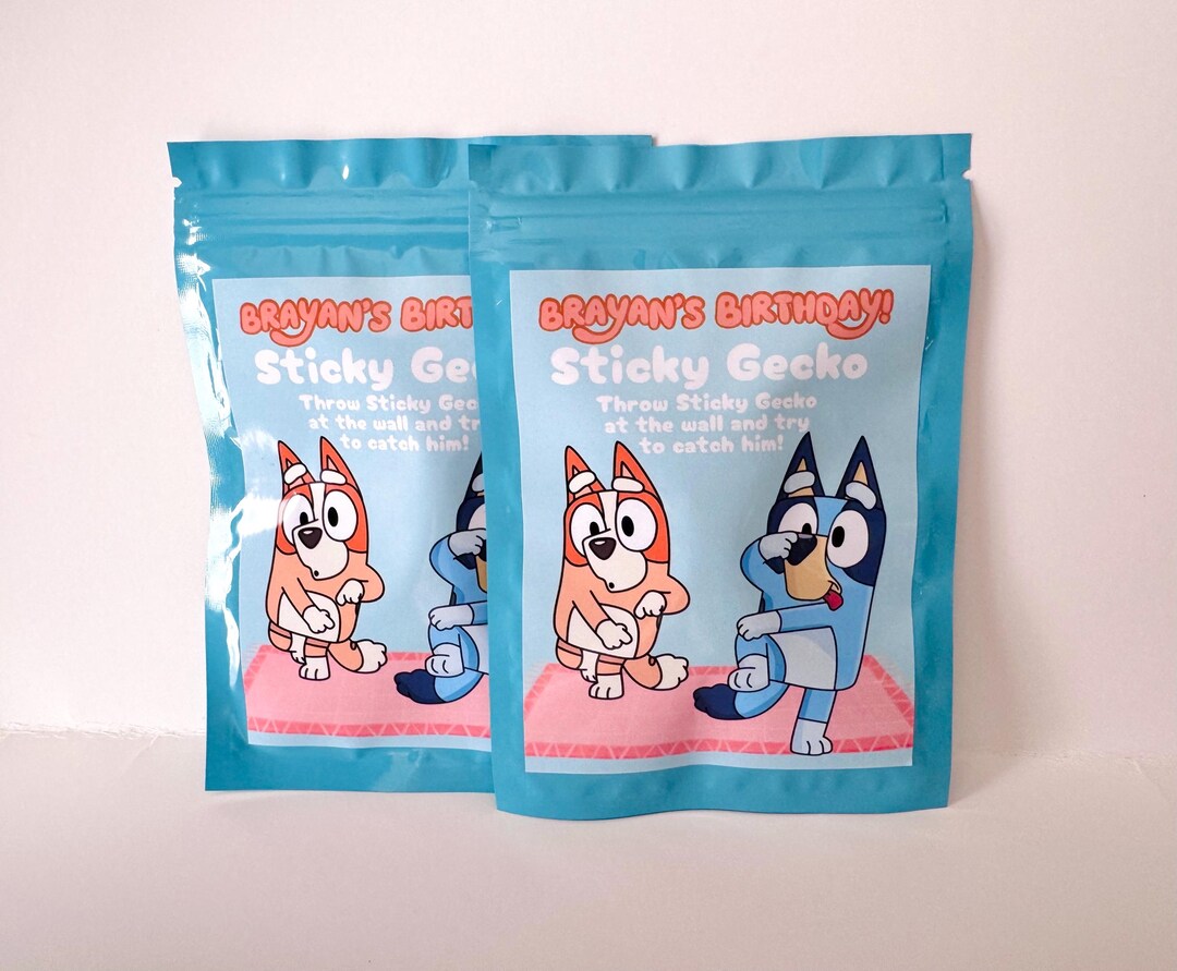 Sticky Gecko Party Favors, Sticky Gecko Bluey Birthday, Blue Party ...