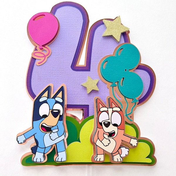 Bluey Number Cake Topper - Etsy