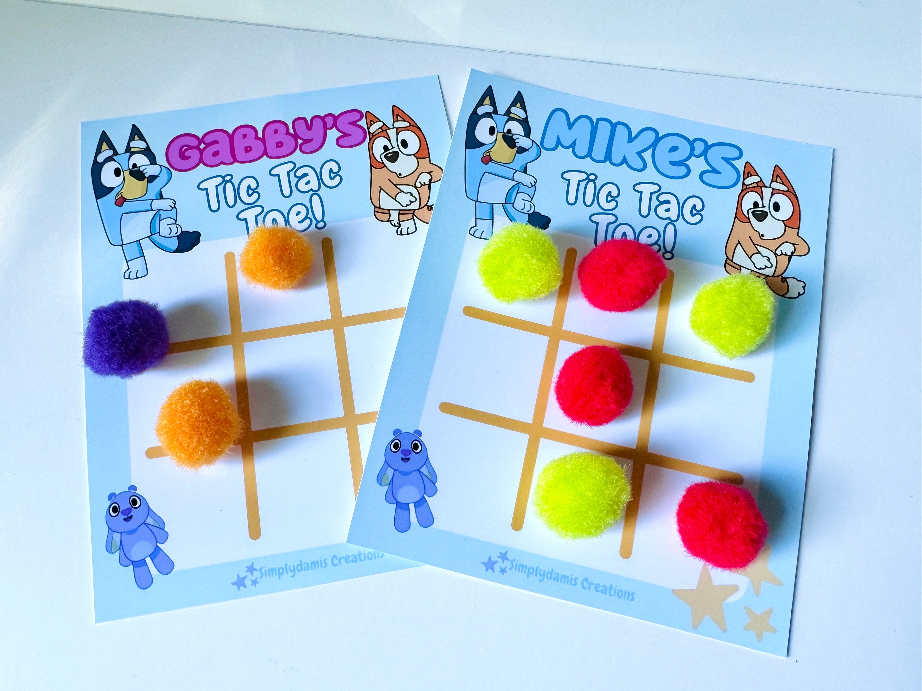 Tic Tac Toe Party Favors, Bluey Themed Party Favors, Bluey Birthday ...