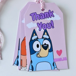 Bluey Inspired Themed Party Favors, Blue Inspired Birthday, Blue Tags ...