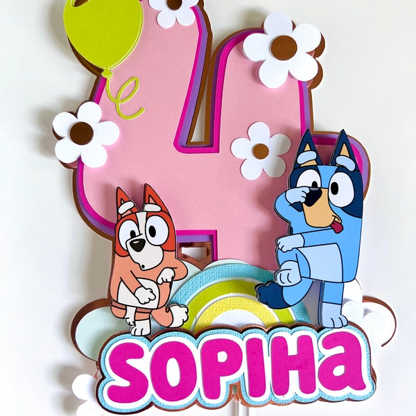 Bluey Number Cake Topper - Etsy