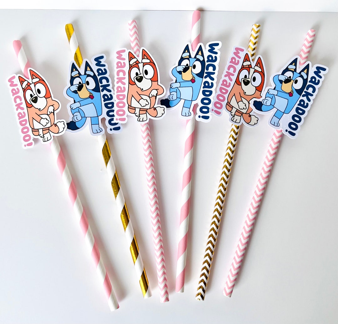 Straws Party, Bluey Party, Bingo Birthday, Bluey Decoration, Bluey ...
