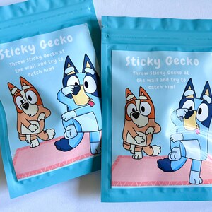 Sticky Gecko Party Favors, Sticky Gecko Bluey Birthday, Blue Party ...