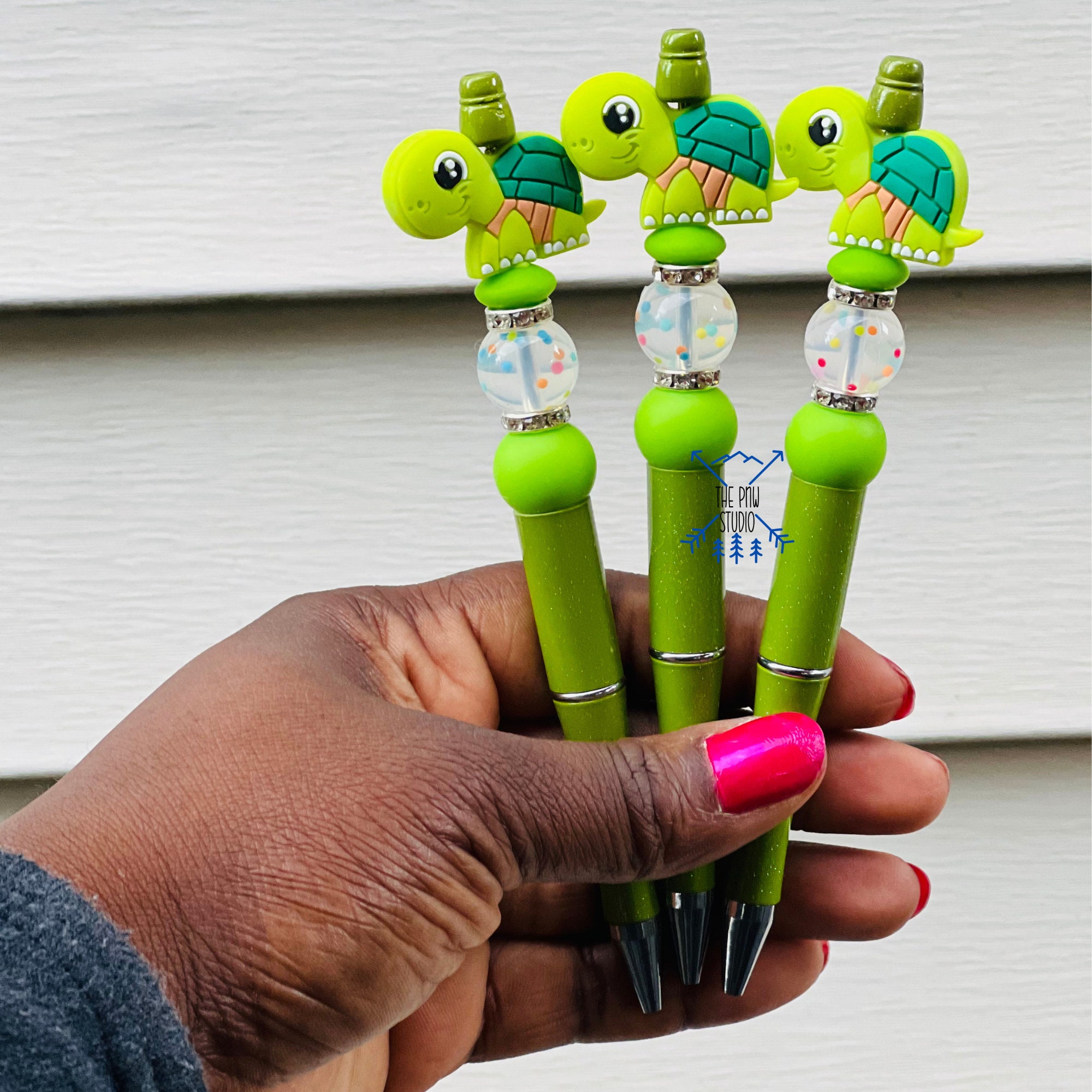 Green Turtle Pen Turtle Beaded Pen Turtle Lover Cute Pen - Etsy