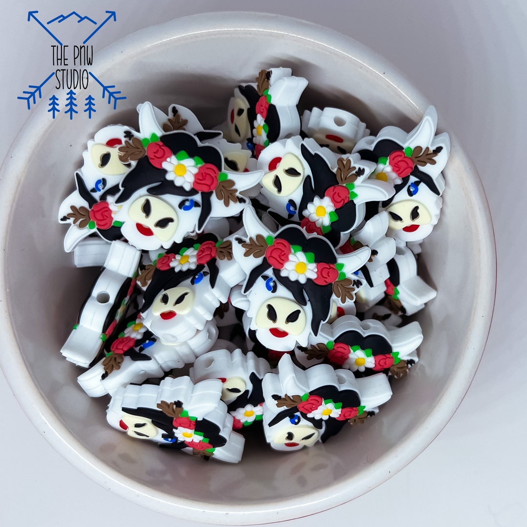 Flower Cow Focal Beadbull Silicone Beads Highland Cow Beads - Etsy