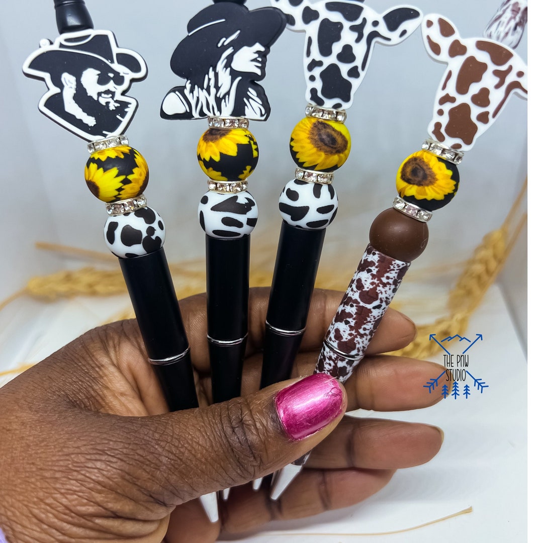 Cowboys, Cowgirls and Sunflowers Western Cow Print Pens Cow Pen Cowhide ...