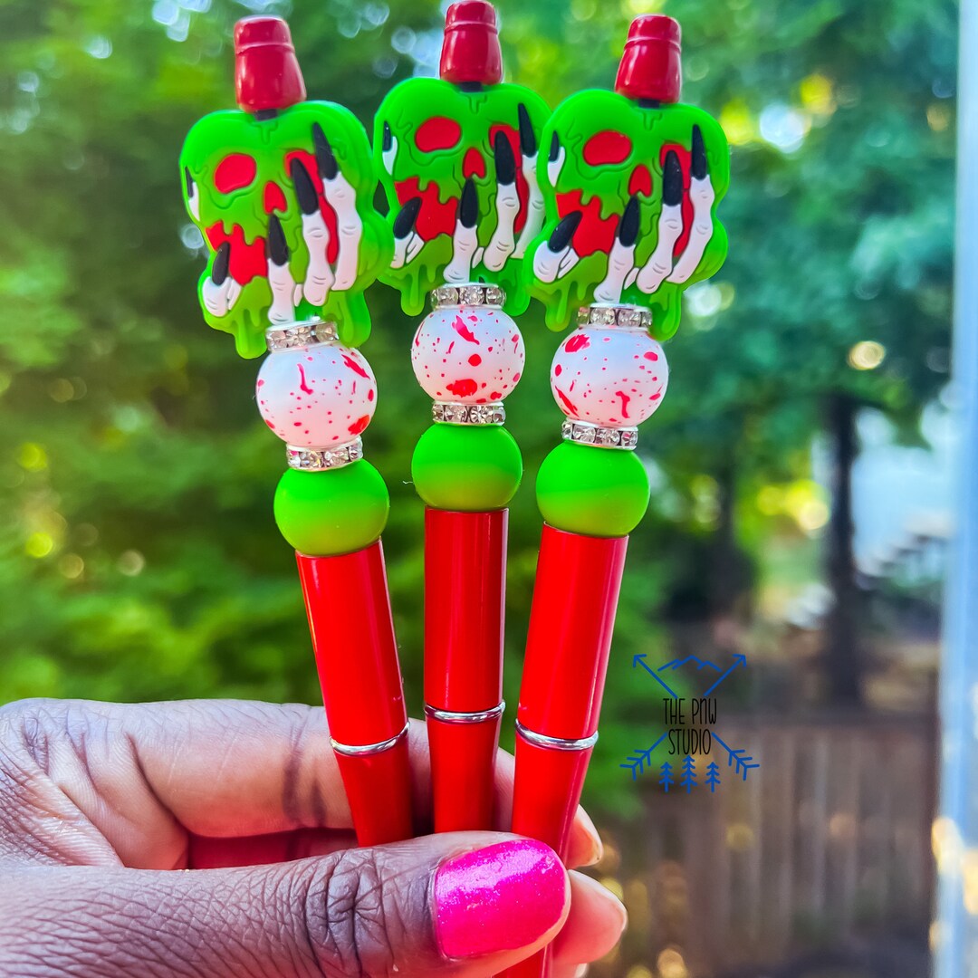 Poison Apple Halloween Pen| Creepy Hands Pen| Halloween Silicone Beaded ...