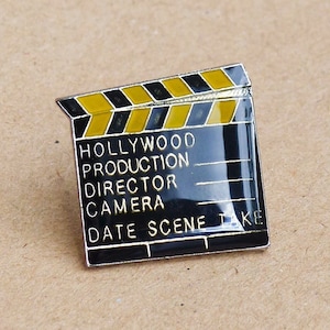 Vintage Hollywood Film Clapperboard Enamel Pin Badge / Filmmaker ...
