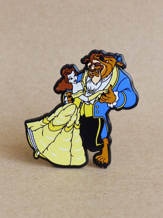 Beauty and The Beast Plastic Badges - Vintage 90's Di… - Gem