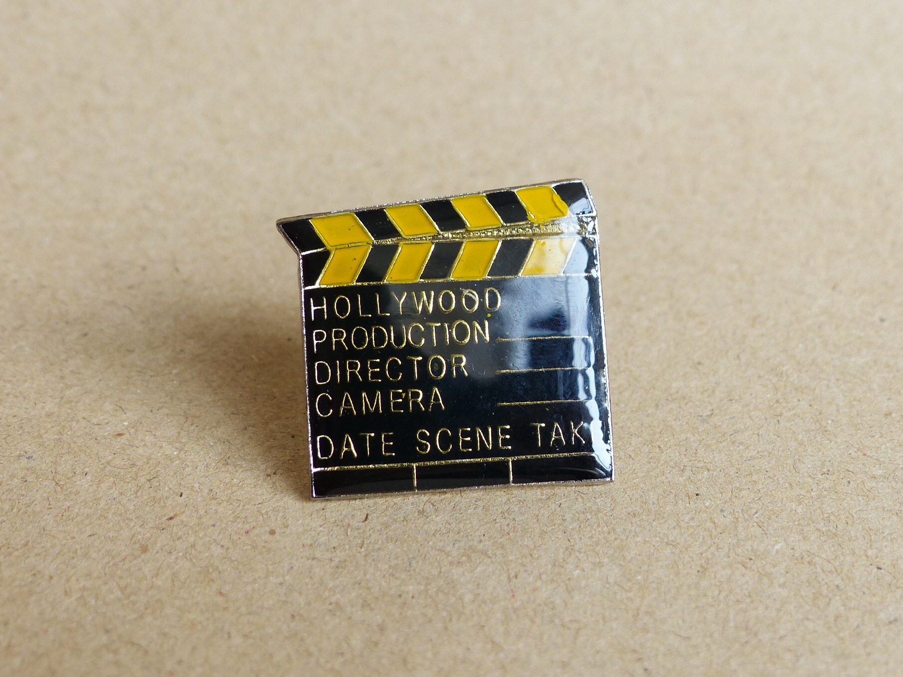 Vintage Hollywood Film Clapperboard Enamel Pin Badge / Filmmaker ...