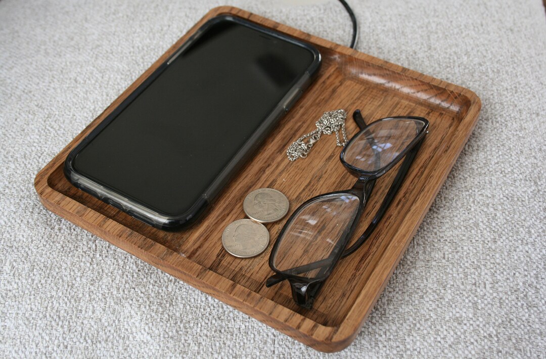 Oak Wireless Charging Tray - Etsy