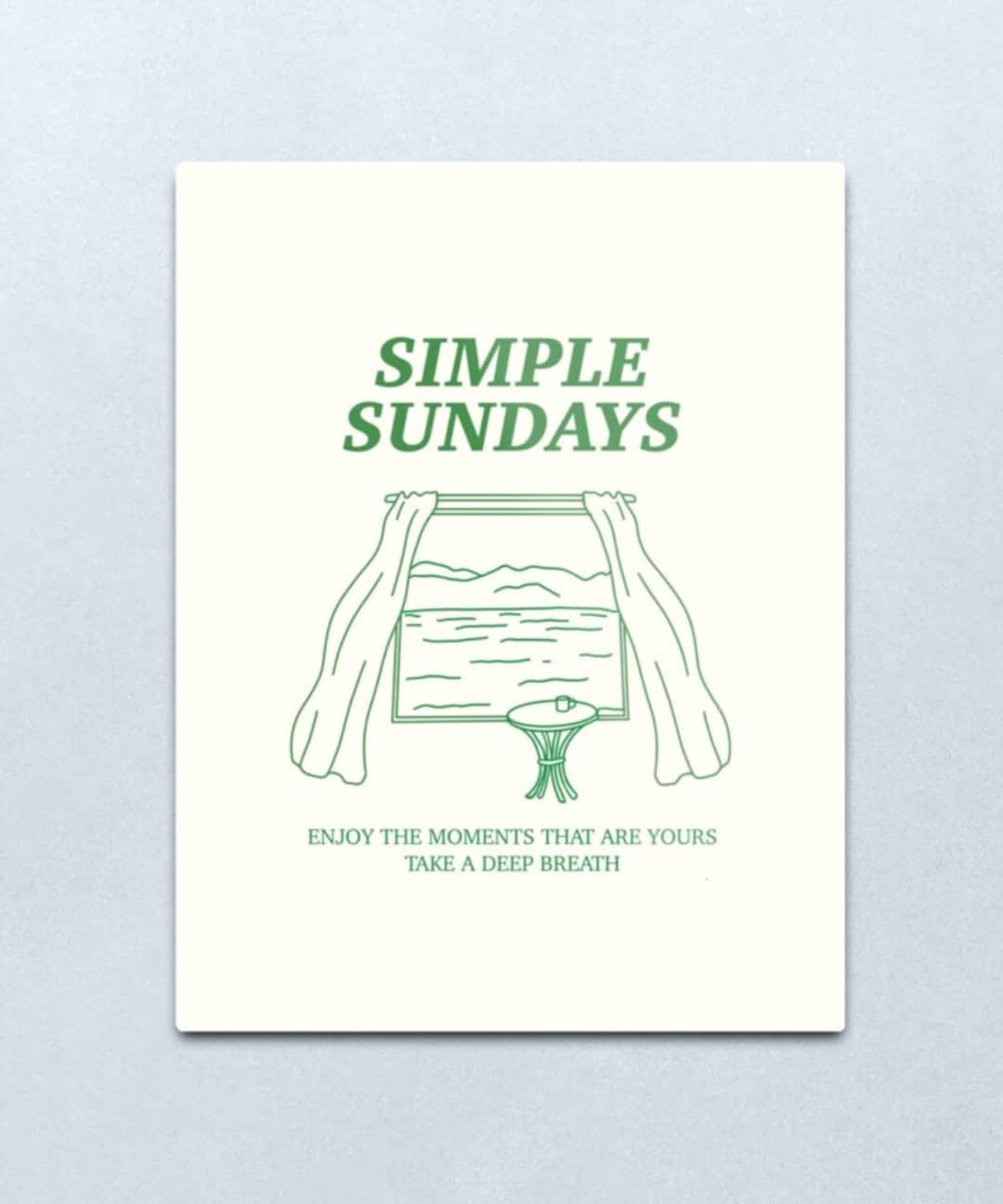 Simple Sundays Poster Digital Download - Etsy