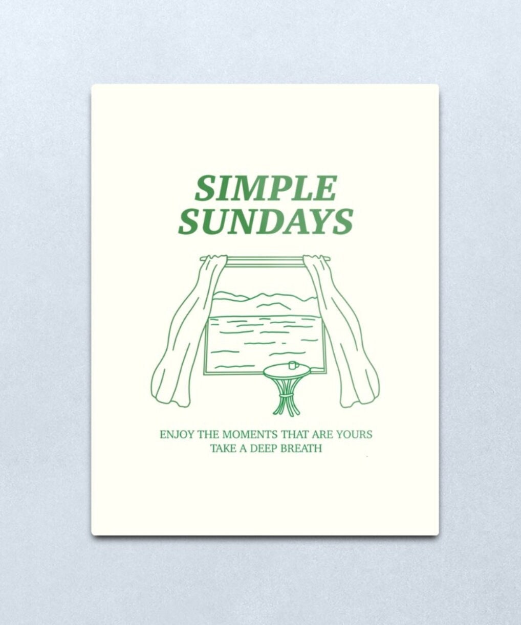 Simple Sundays Poster Digital Download - Etsy
