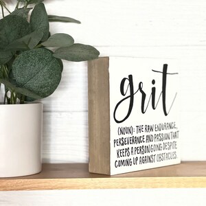 Grit Definition Hand Lettered Sign | Grit Gift | Tiered Tray ...