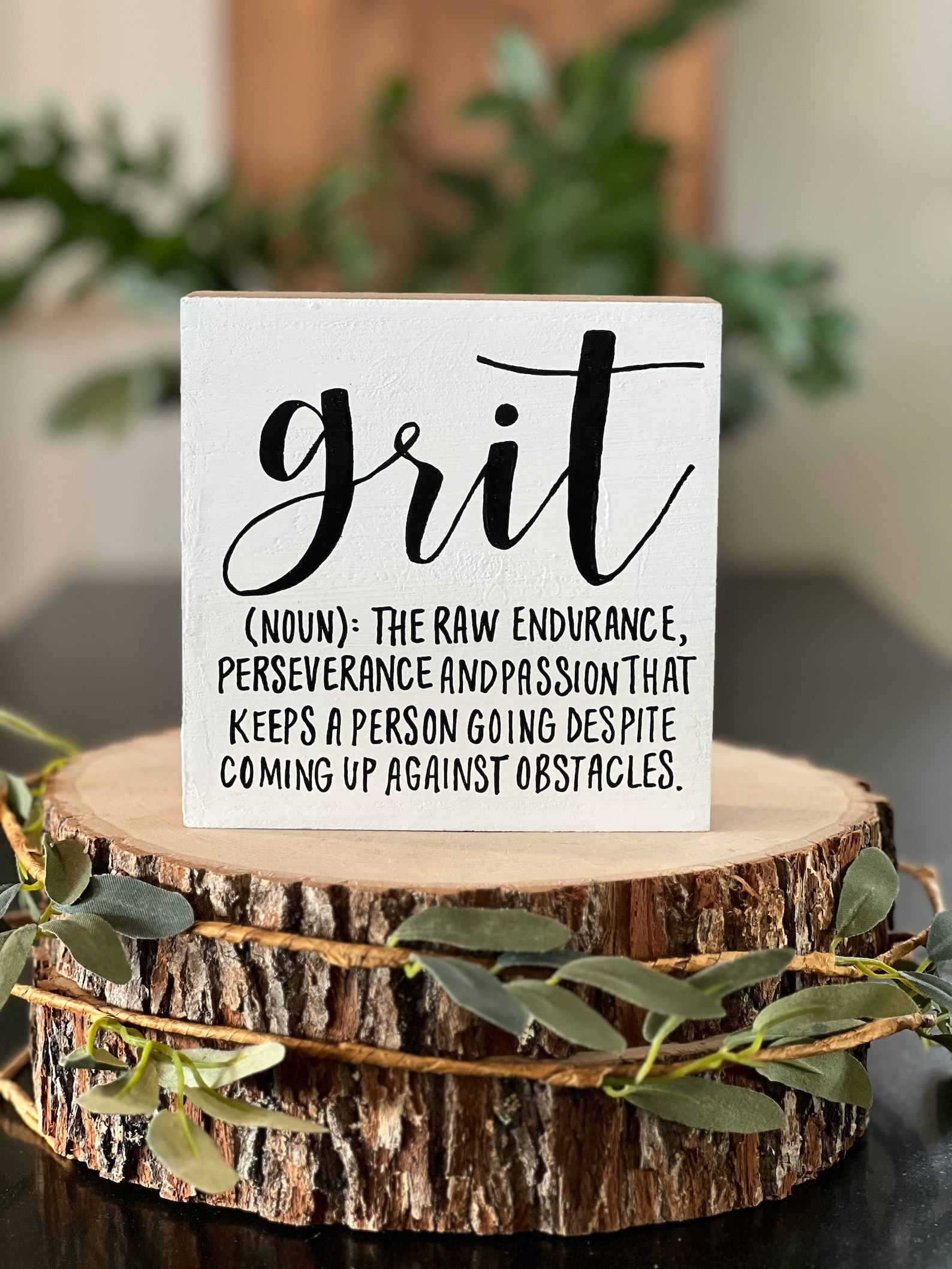 Grit Definition Sign | Hand Lettered Motivational Art - Etsy