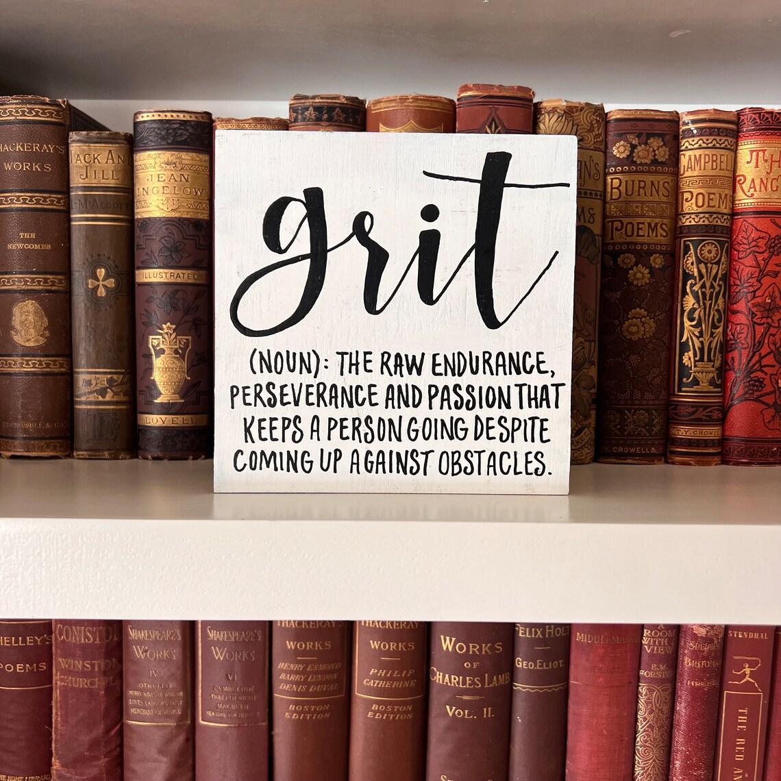 Grit Definition Sign | Hand Lettered Motivational Art - Etsy