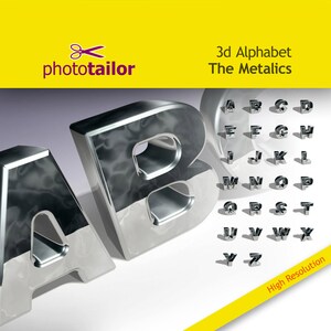 3d Silver Alphabet Clipart High Resolution 26 Letters | Etsy