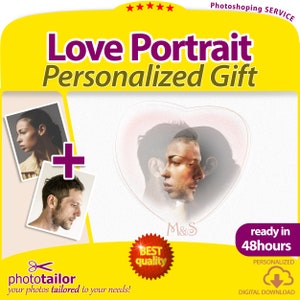 Personalised Love Portrait, Gift for Couples, Digital Painting, Photo ...