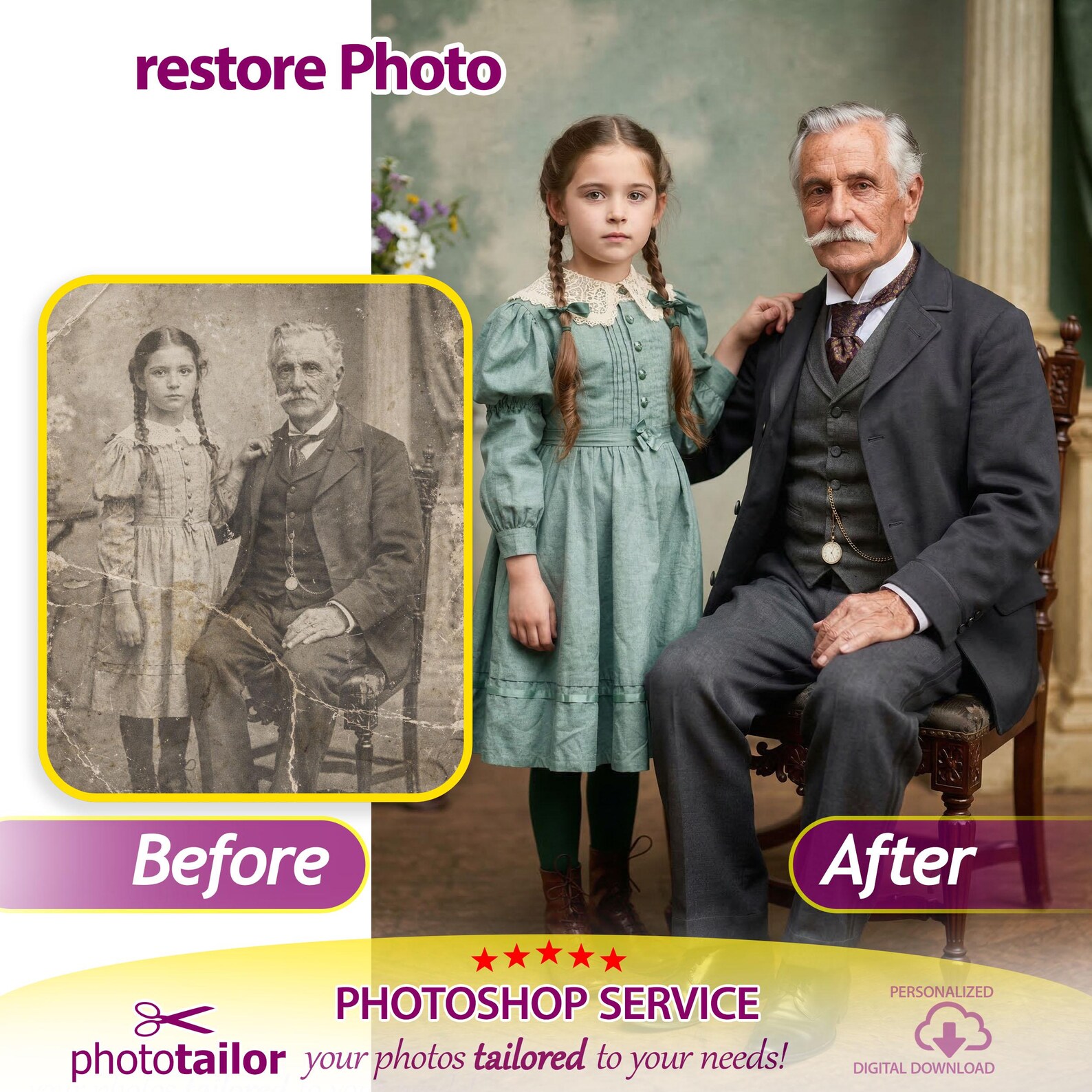 Restore Old Photo, Photo Editing, Repair and Colorize Old Images ...